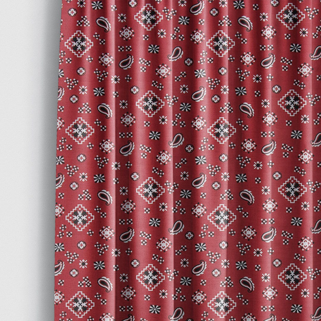 Red Bandana Cotton Drapes: Western Rodeo Cowboy Nursery Window Curtains ...