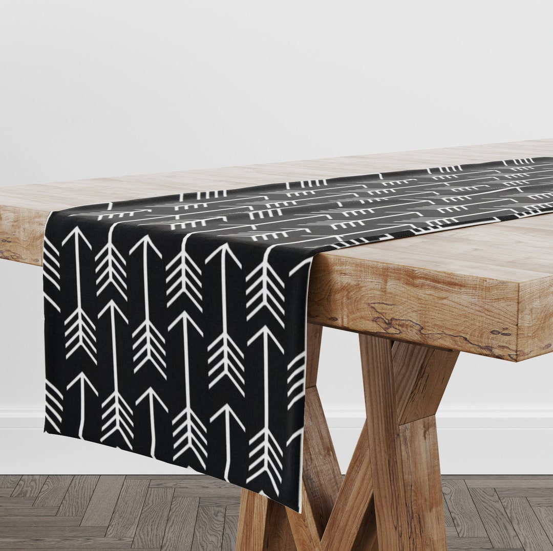 Black and White Arrow Table Runner for Dining Table and Kitchen Decor ...