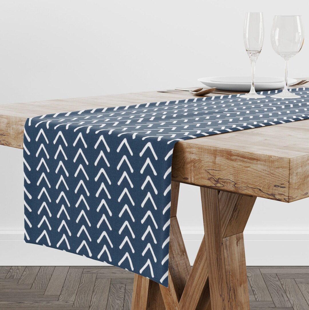 Blue Table Runner for Dining Table, Blue Linens for Kitchen Table Decor ...