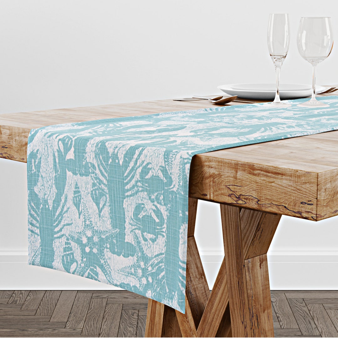 Aqua Blue Table Runner for Dining Table, Blue Aqua Runner for Kitchen ...
