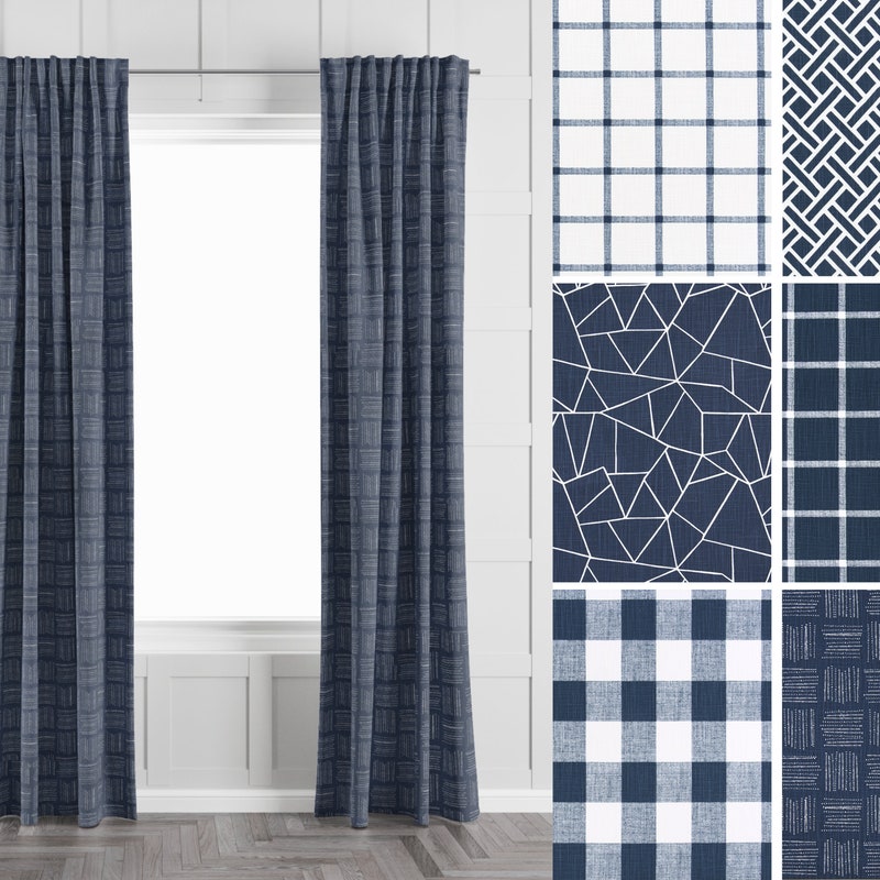 Windowpane Curtains - Etsy