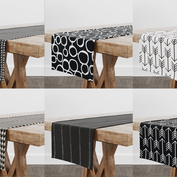 Black Table Runner - Etsy