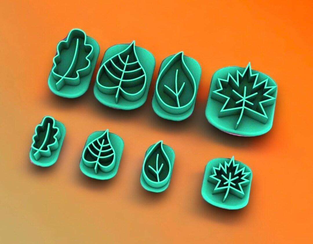 Leaf Stamps, Polymer Clay Leaf Texture Stamps, Leaf Patterned Embossing ...