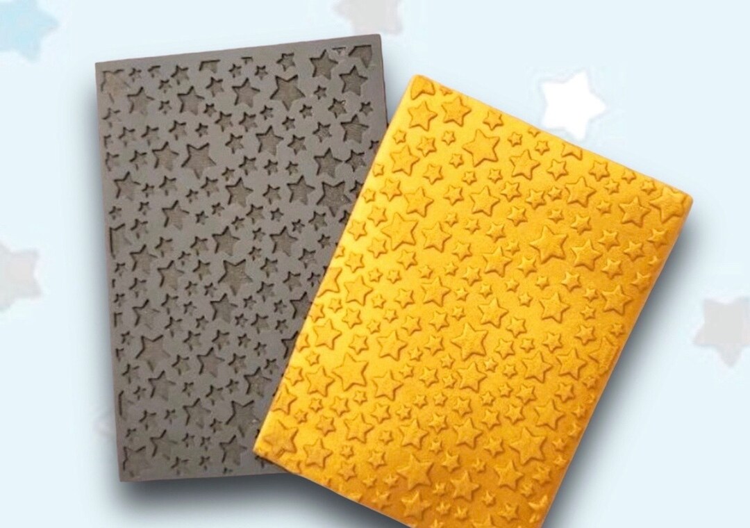 Stars Texture Mat for Polymer Clay, Stars Rubber Mat, Clay Texture ...