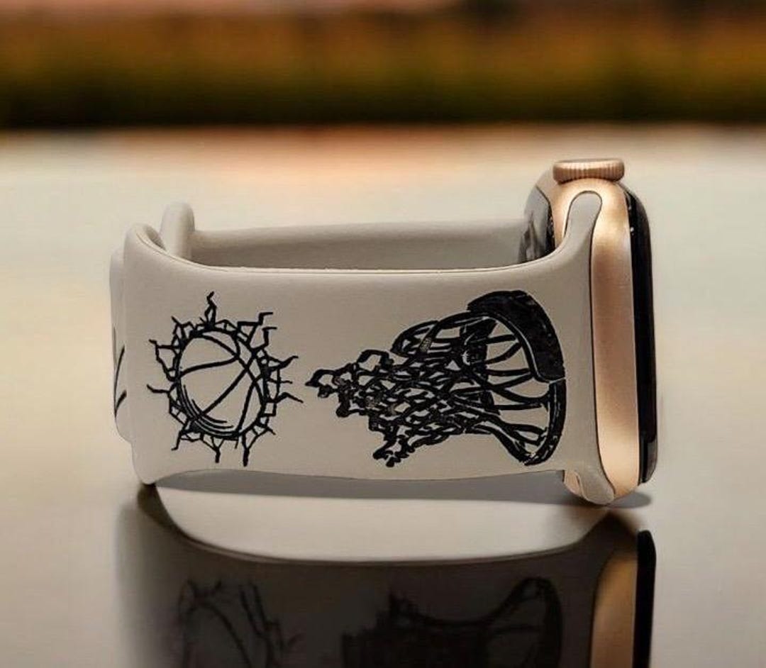 Custom Basketball Fans Players Silicone Bands Laser Engraved for Apple ...