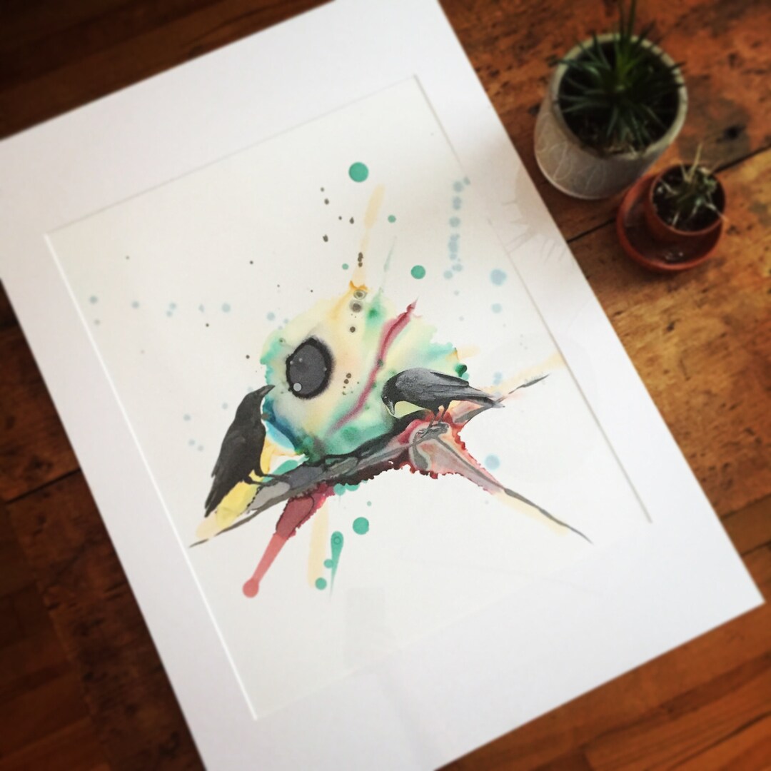 The Singing of Crows Illustration Crows Birds Audrayart - Etsy