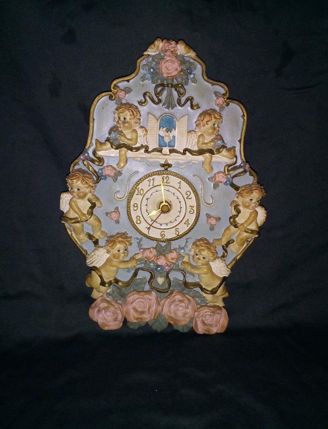 Vintage 1980s Hand Painted Resin Angels & Roses - Etsy