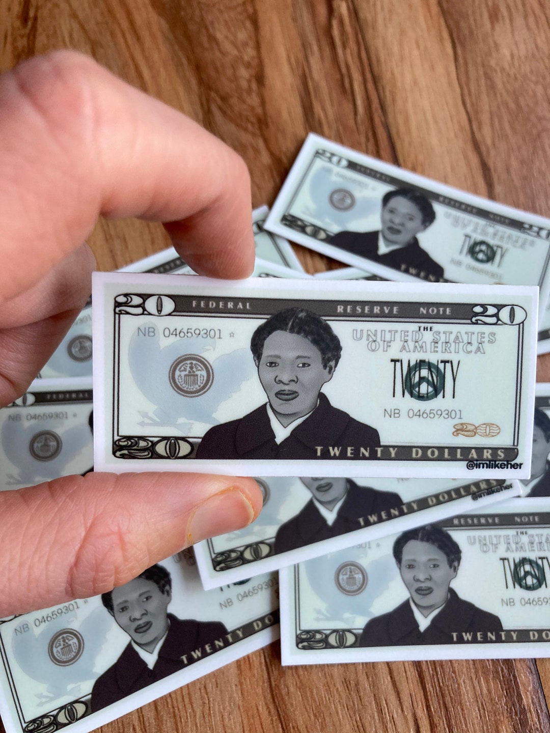 Harriet Tubman 20 Dollar Bill Sticker - Etsy