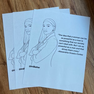 AOC Sticker and Coloring Page | Etsy