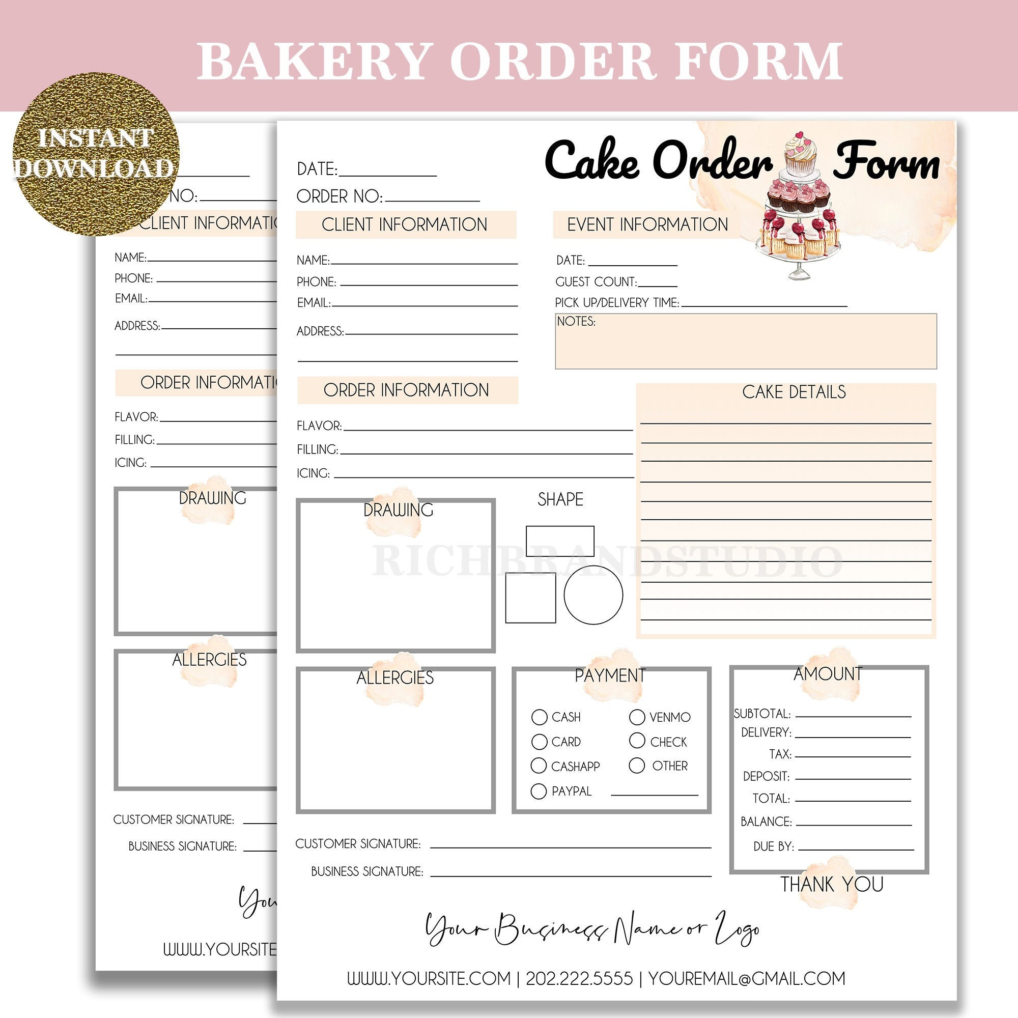 Bakery Order Form Template Free Bakery Order Form Template Free