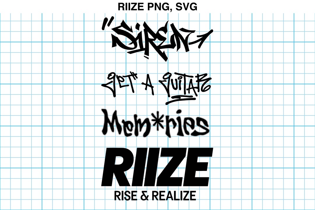 RIIZE Rise & Realize Logo Siren Memories Get a Guitar I .SVG .PNG Files ...