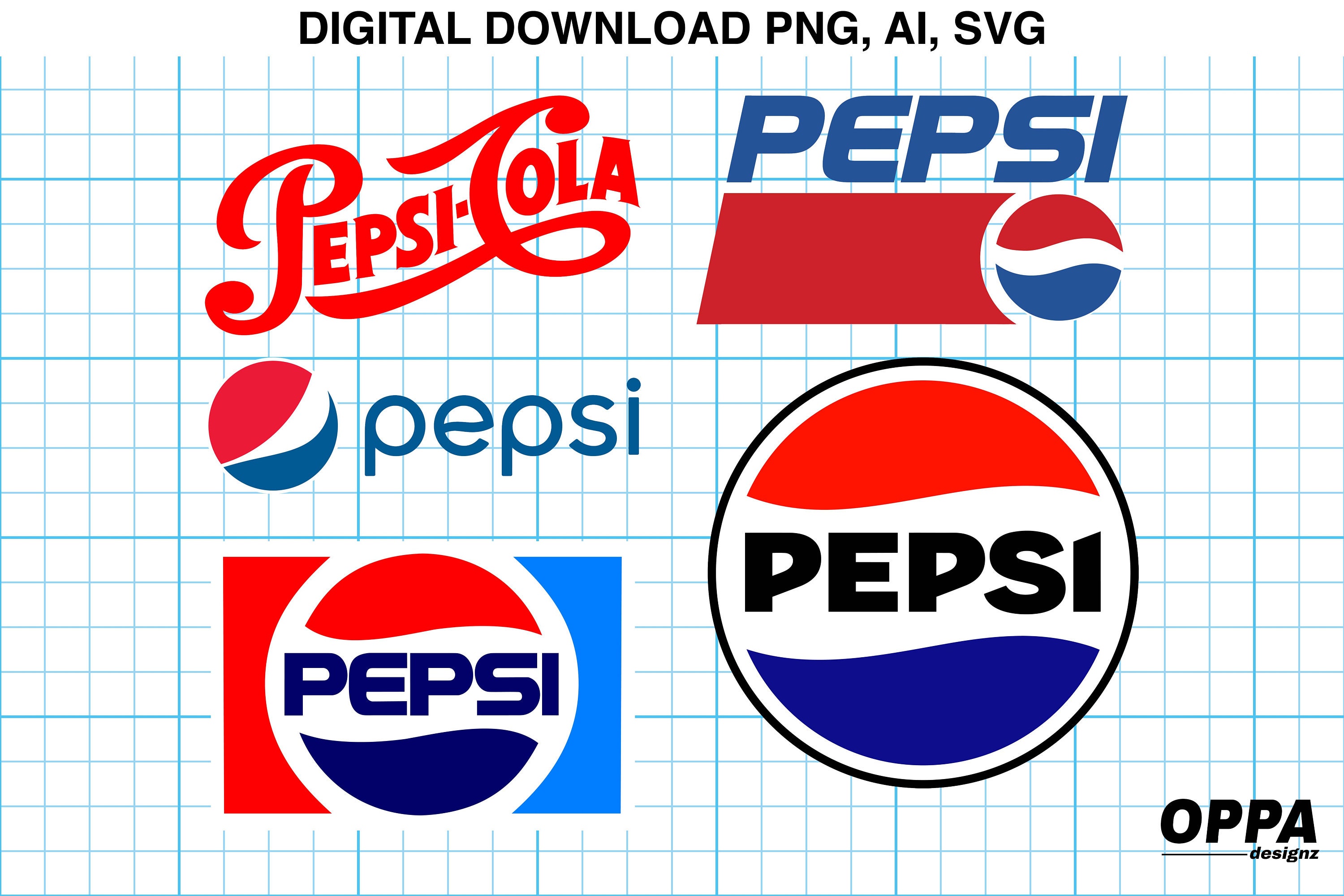 Logotipo de Pepsi I Archivos .SVG .PNG I Producto digital - Etsy España