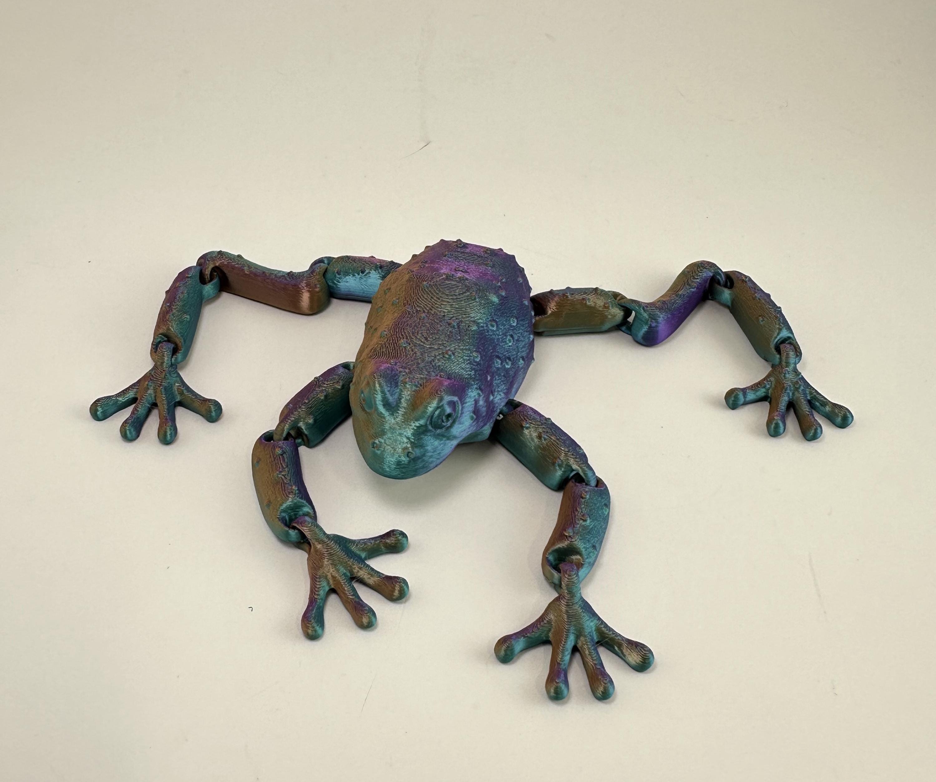 3D Printed Articulated Frog Poseable Frog Figurine Flexible Joints Fun ...