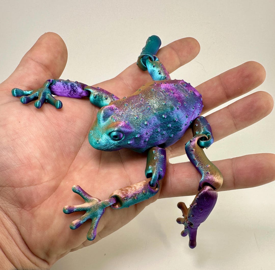 3D Printed Articulated Frog Poseable Frog Figurine Flexible Joints Fun ...