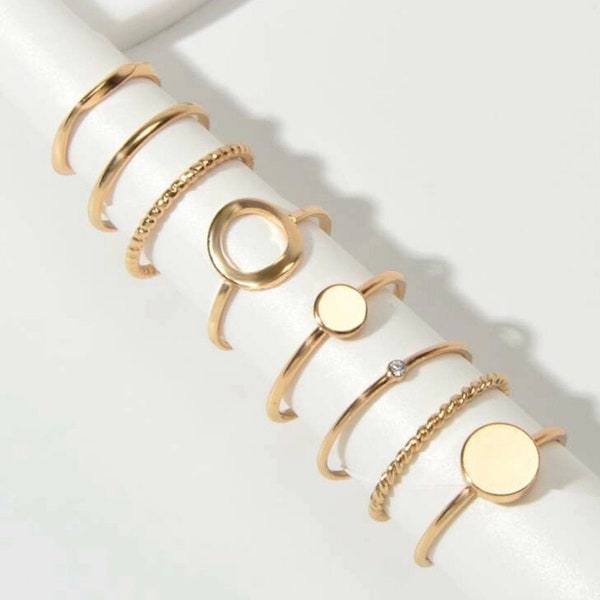 Waterproof Gold Ring Set - Etsy