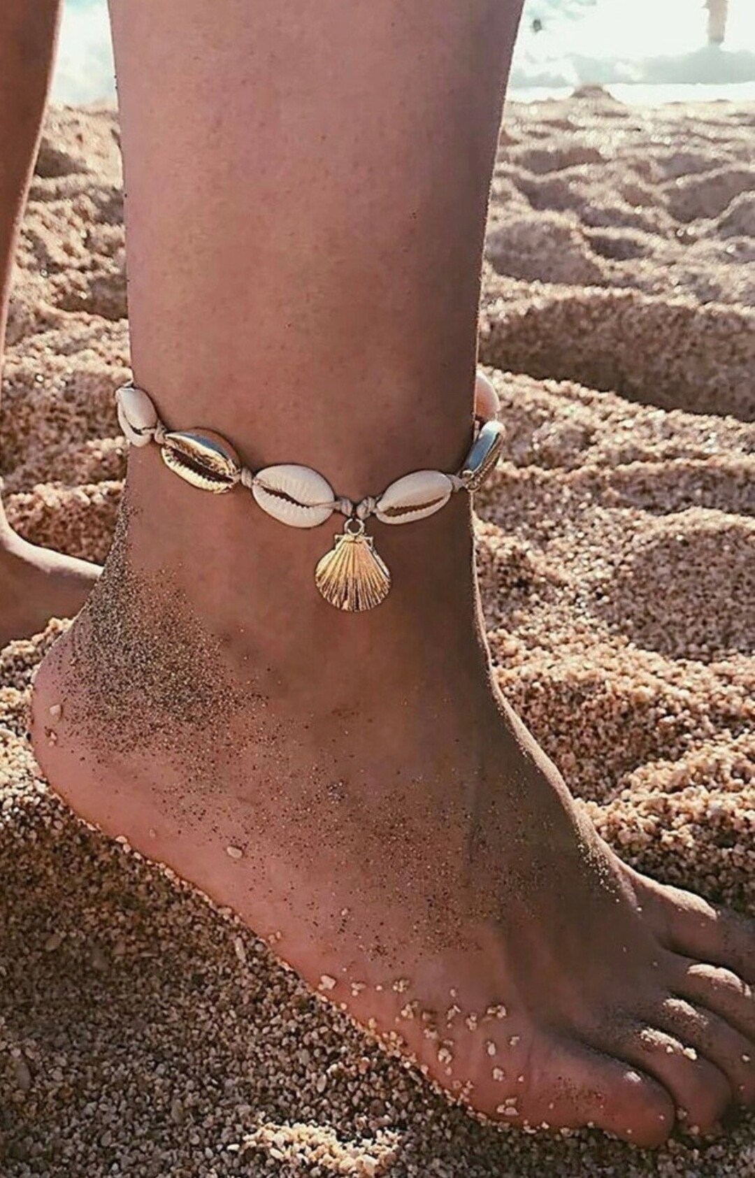 Shell Charm Anklet Ankle Bracelet Gold Anklet Gold Ankle - Etsy