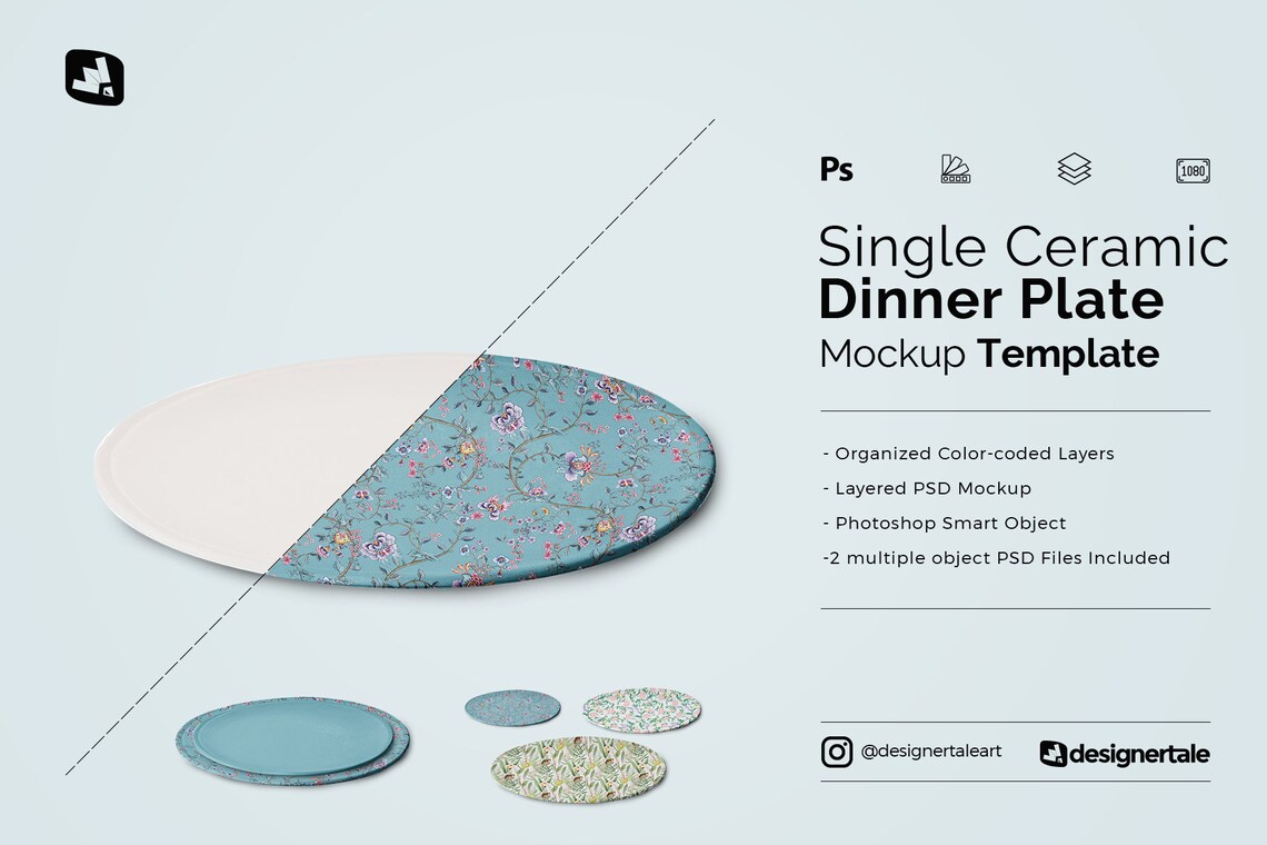Single Ceramic Dinner Plate Mockup | Etsy
