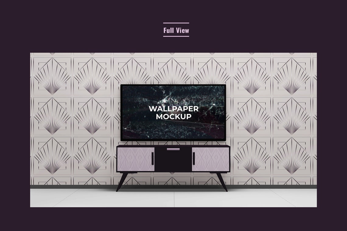 Tv Unit & Wallpaper Scene Mockup - Etsy