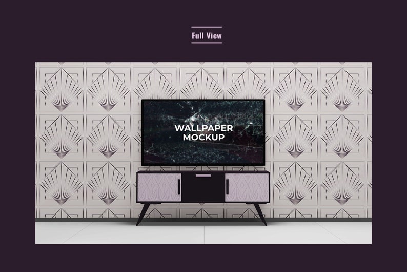 Tv Unit & Wallpaper Scene Mockup - Etsy