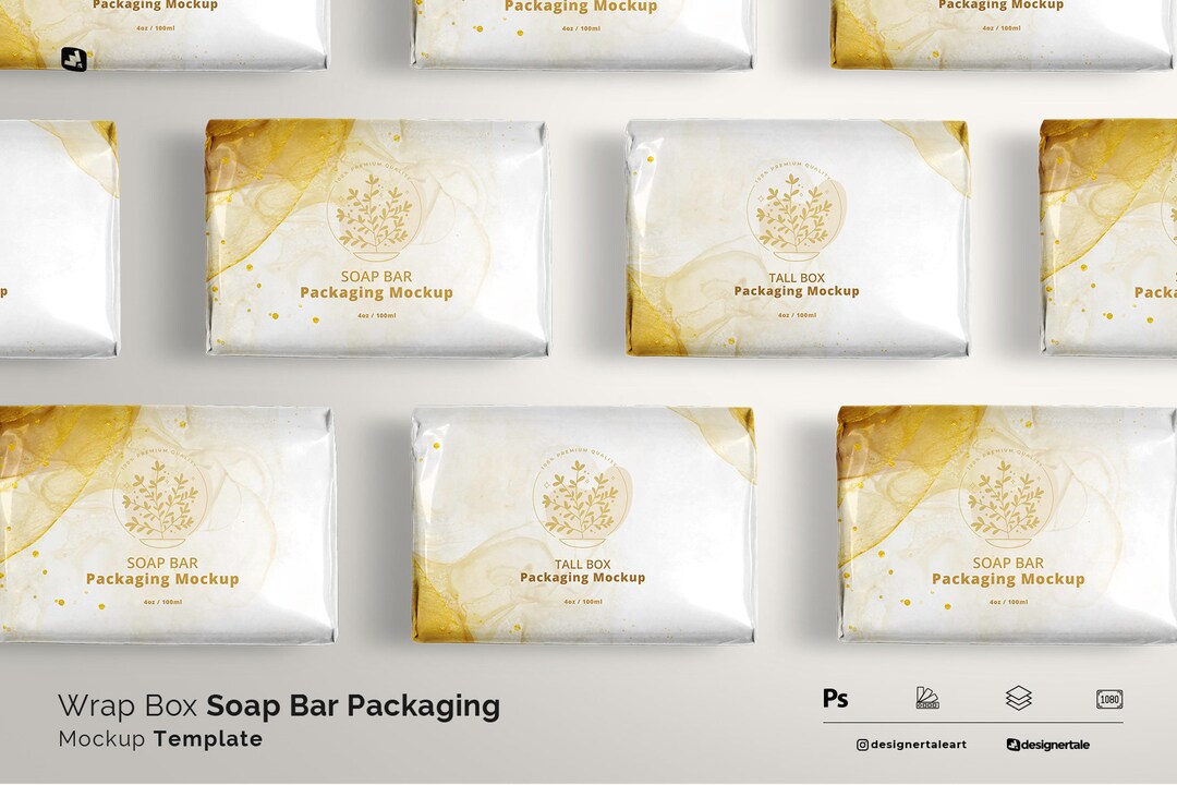 Wrap Box Soap Bar Packaging Mockup - Etsy