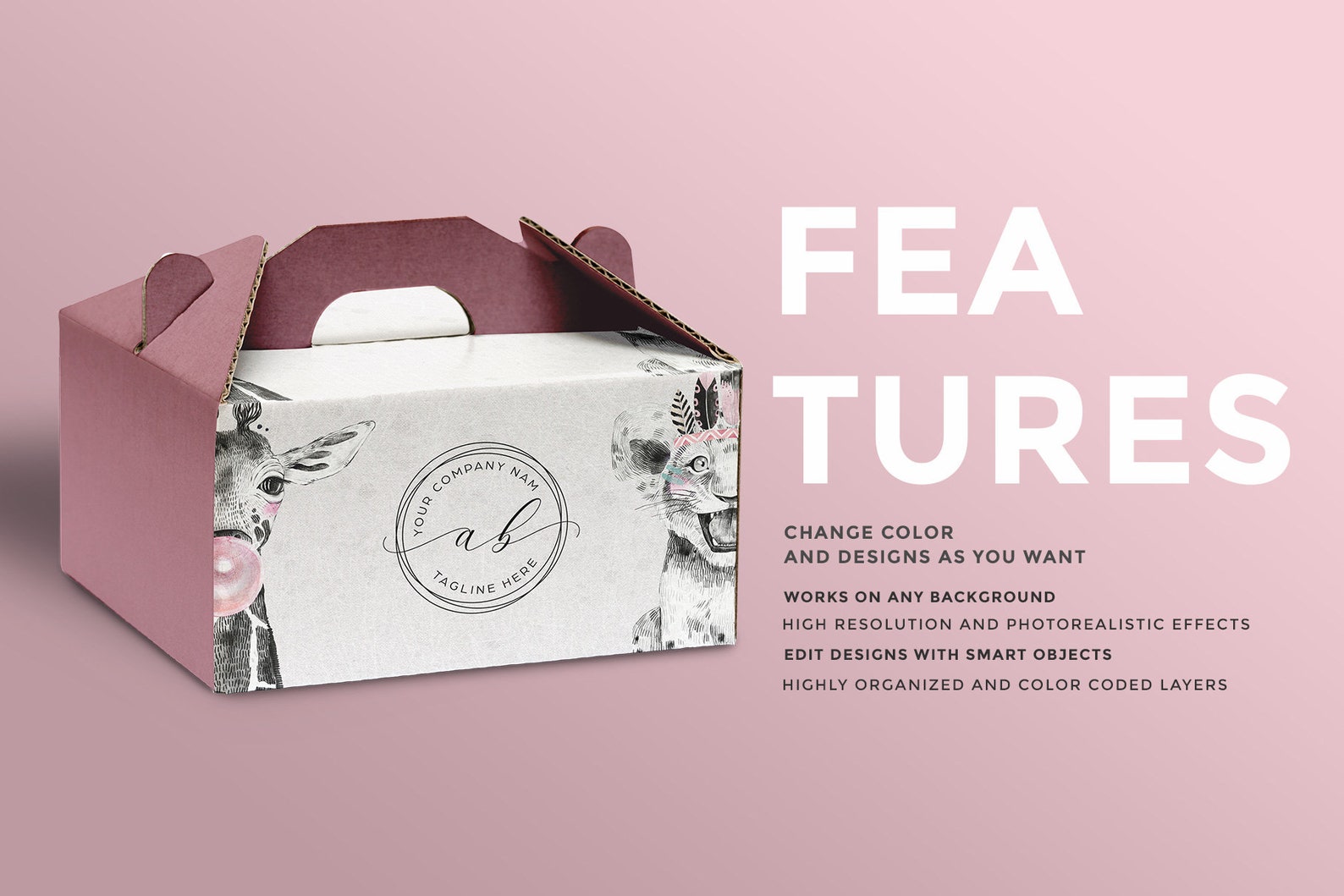 Cake Box Packaging Mockup - Etsy