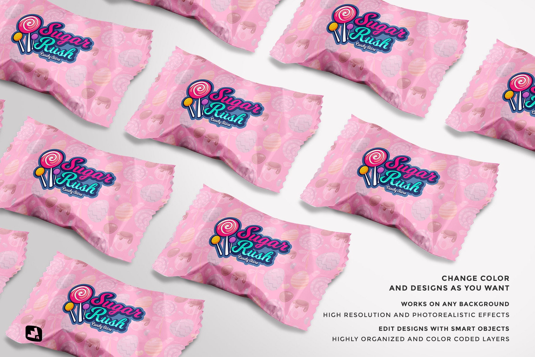 Candy Sachets Packaging Mockup - Etsy Finland