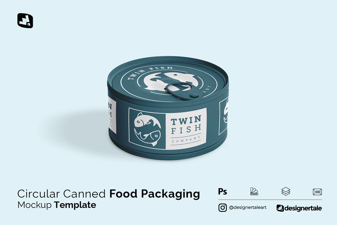 Circular Can Food Packaging Mockup - Etsy