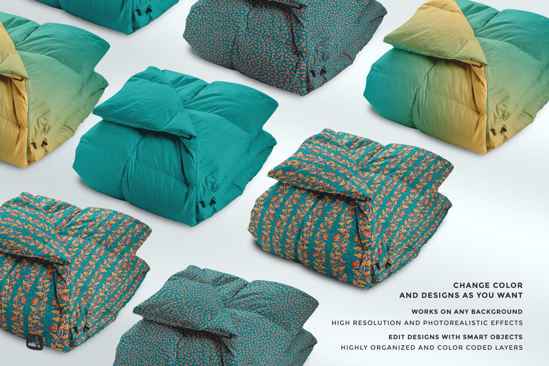 Folded Comforter Blanket Mockup - Etsy