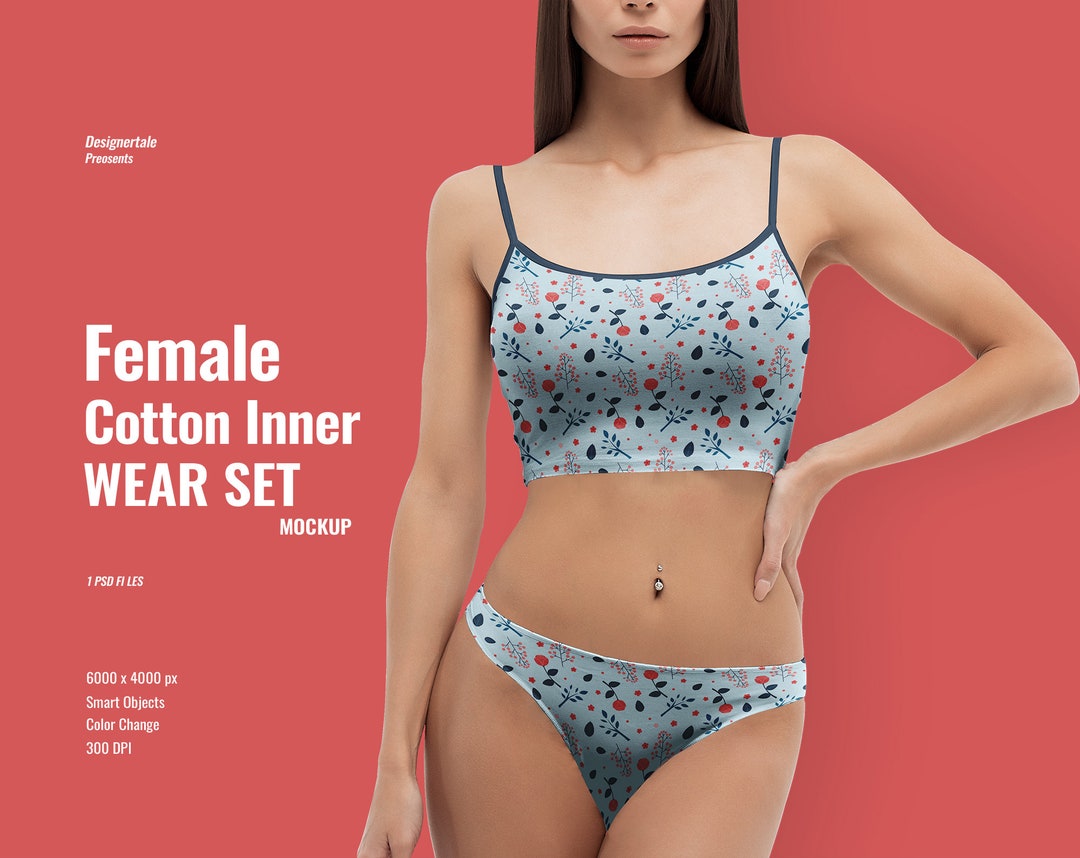 Female Cotton Inner Wear Set Mockup - Etsy