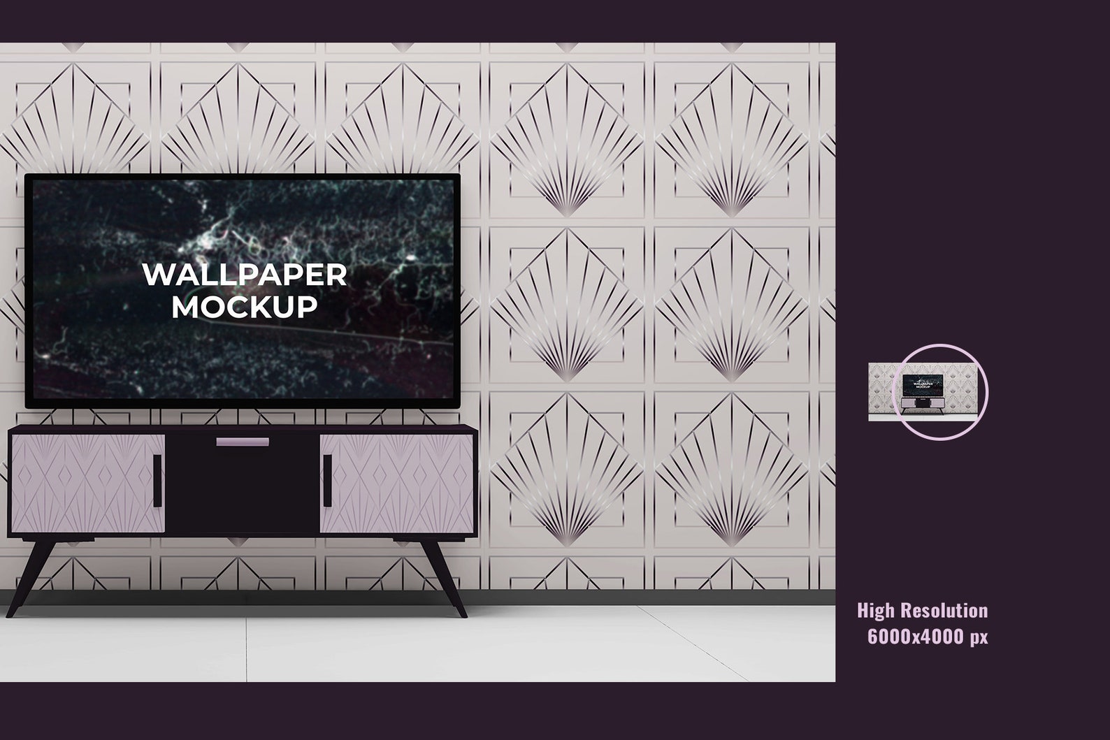 Tv Unit & Wallpaper Scene Mockup - Etsy