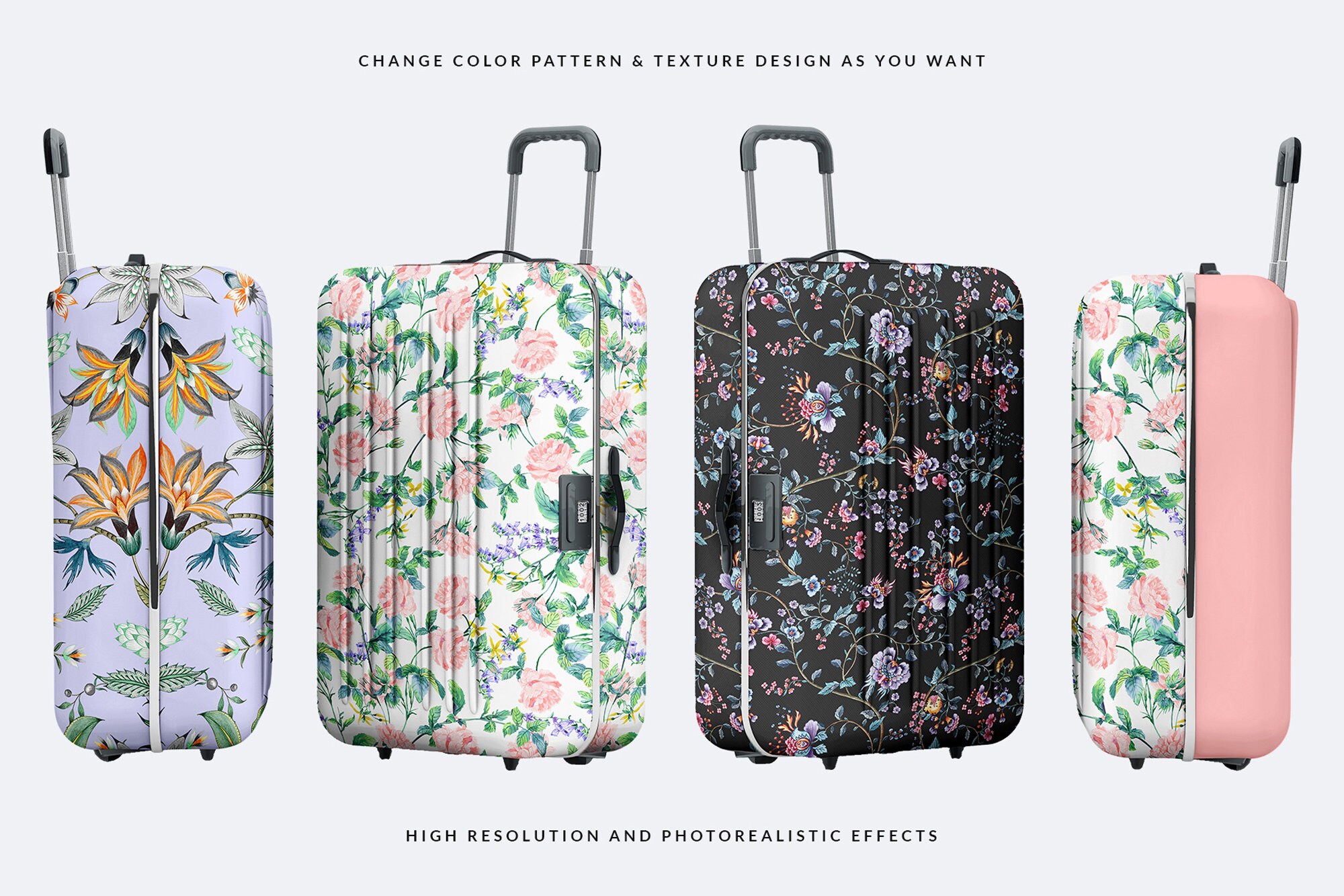 Tourist Trolley Luggage Mockup, Travel Bag Pack Mockup, Large Luggage ...