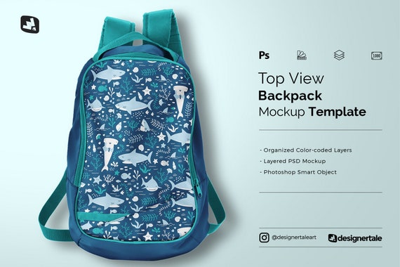 Top View Backpack Mockup | Etsy