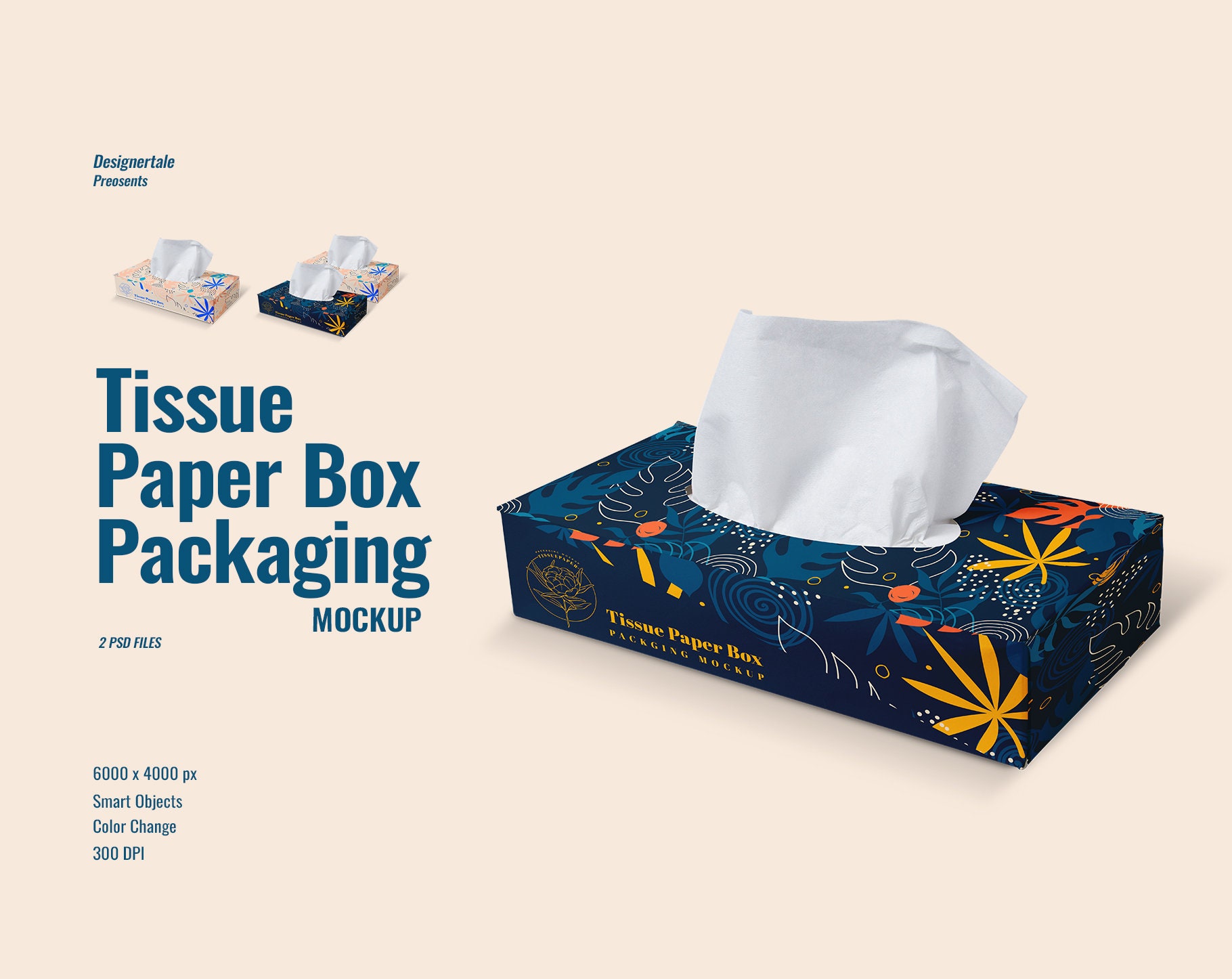 Tissue Paper Box Packaging Mockup - Etsy