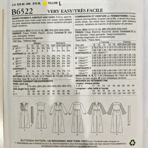 Butterick B6522 Fast & Easy Sewing Pattern Size RR5 18W-24W - Etsy
