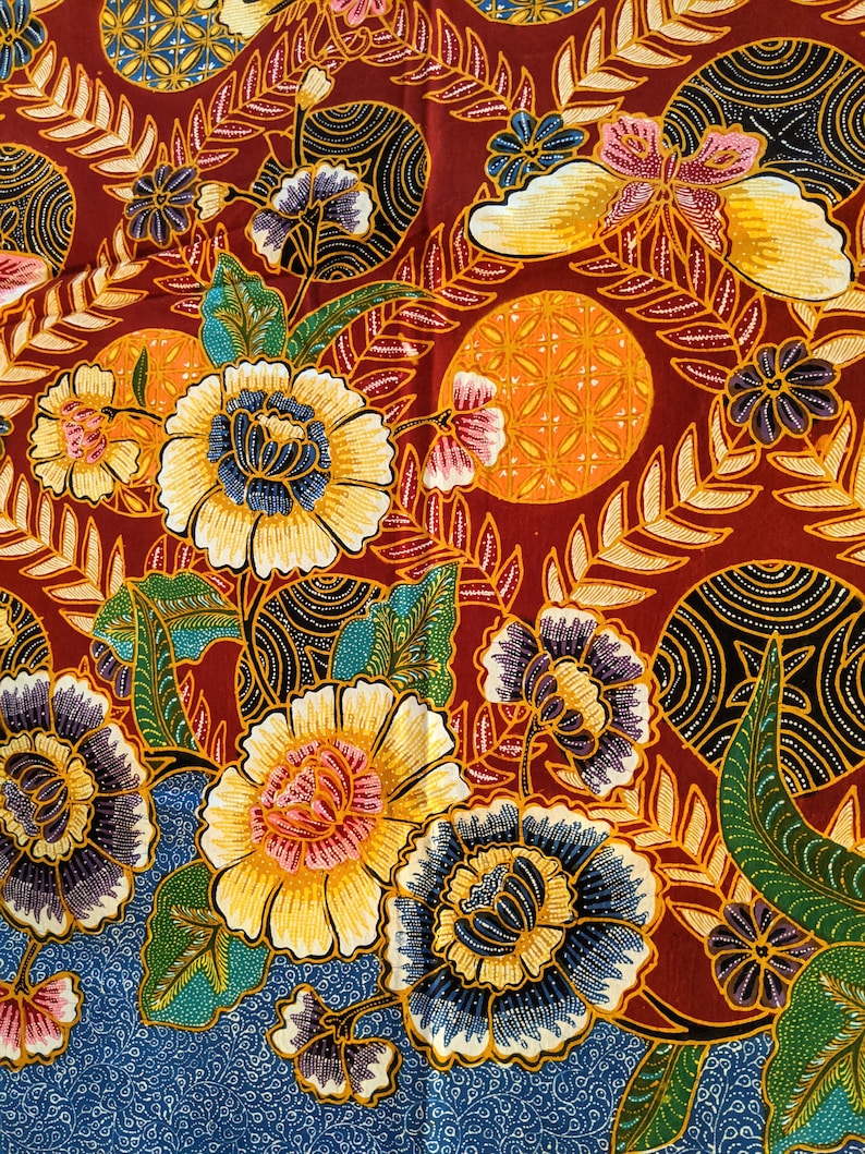 Hokokai Style Batik Tulis, Pagi Sore Hand Drawn Indonesian Batik ...