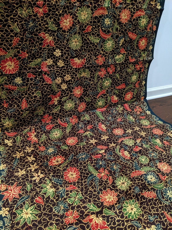 Hand Drawn Indonesian Batik With Floral Design Full Batik - Etsy