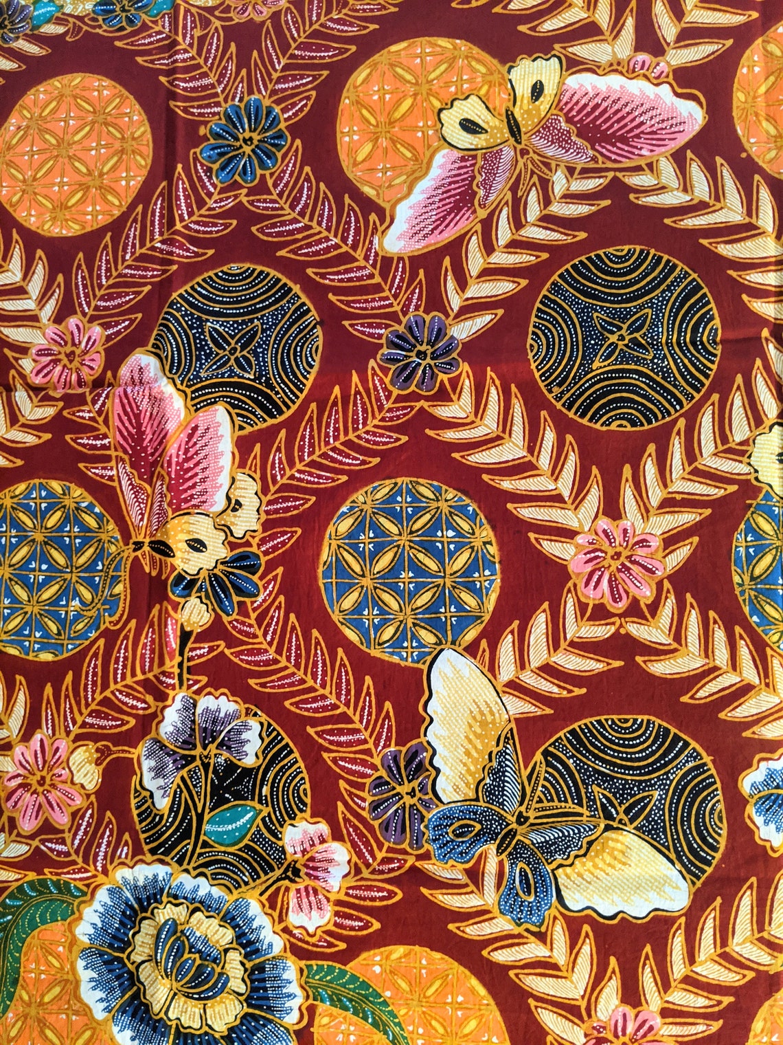 Hokokai Style Batik Tulis, Pagi Sore Hand Drawn Indonesian Batik ...