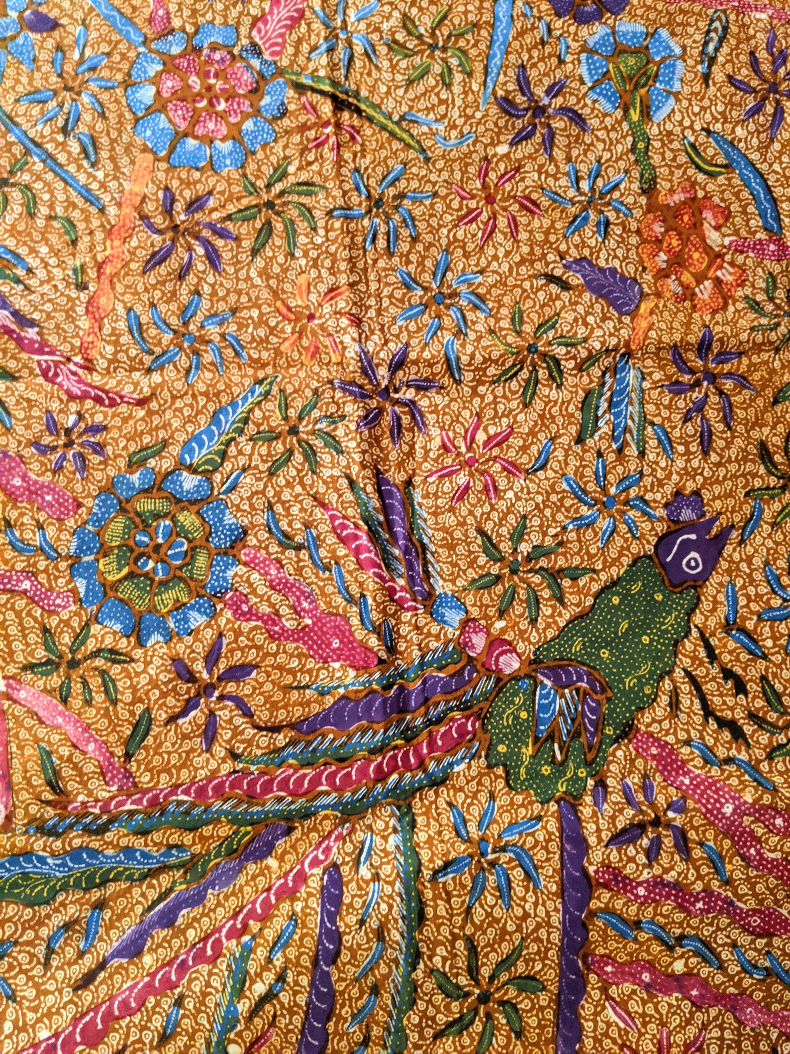 Vintage Batik Semarang With Bird, Old Indonesian Fabric, Handwritten ...