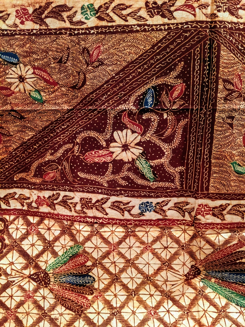 Hand Drawn Indonesian Batik With Fan Feather Design, Made in Indonesia ...