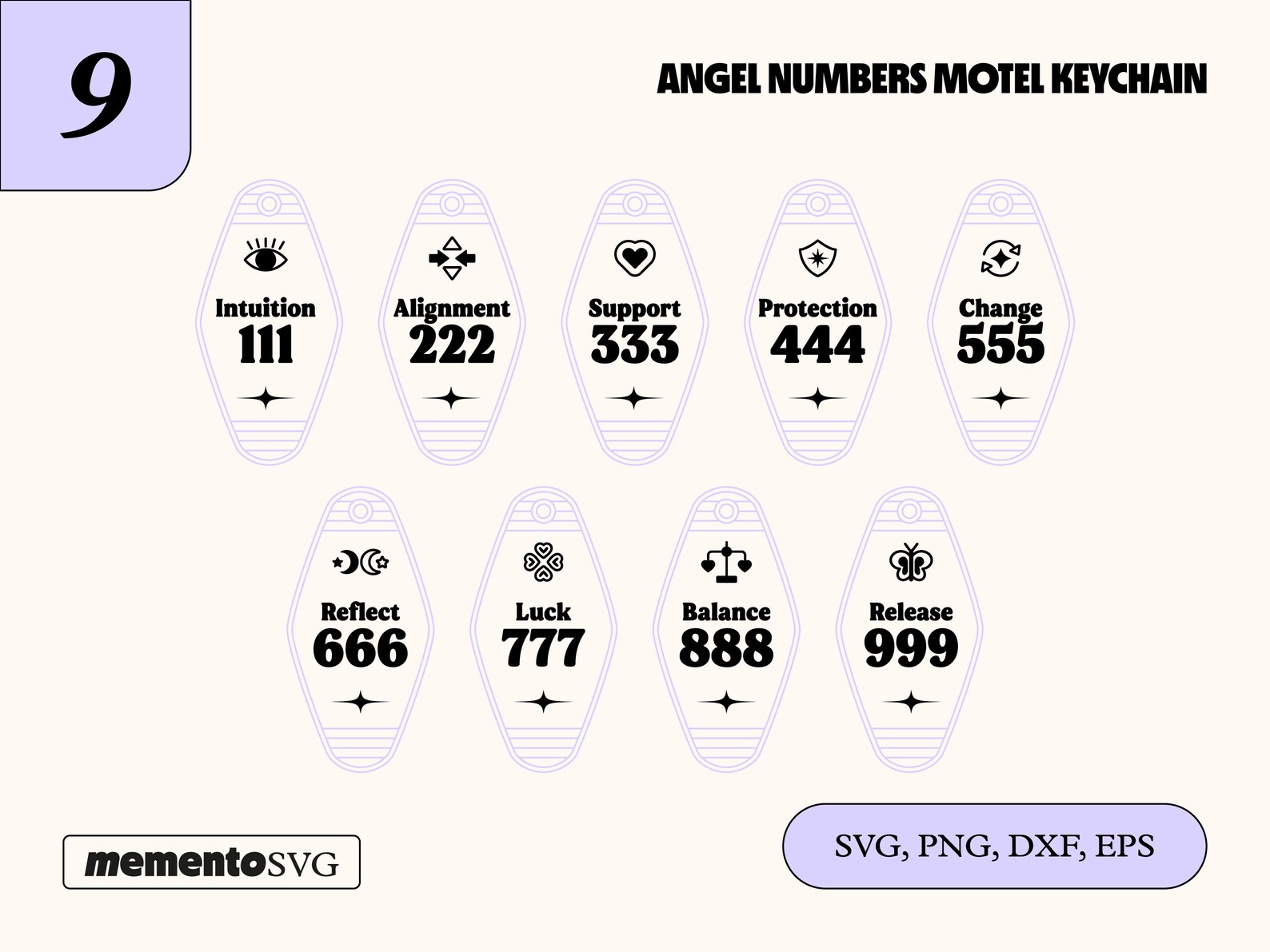 Angel Numbers Keychain SVG, Angel Numbers Motel Keychain, Vintage ...