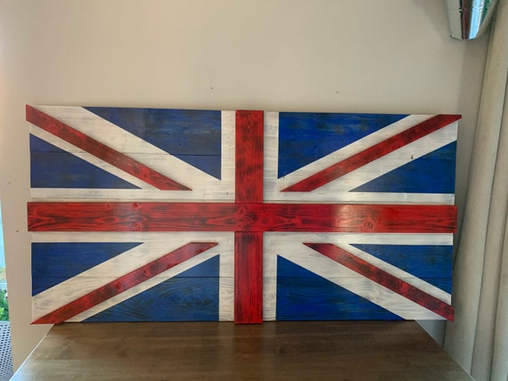 Wooden British Flagwood Flagoutdoor Rusticporchdecorwood - Etsy