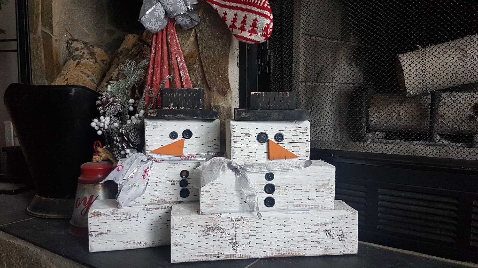 Rustic Wooden Snowman Decor Farmhouse Cottage Holiday - Etsy