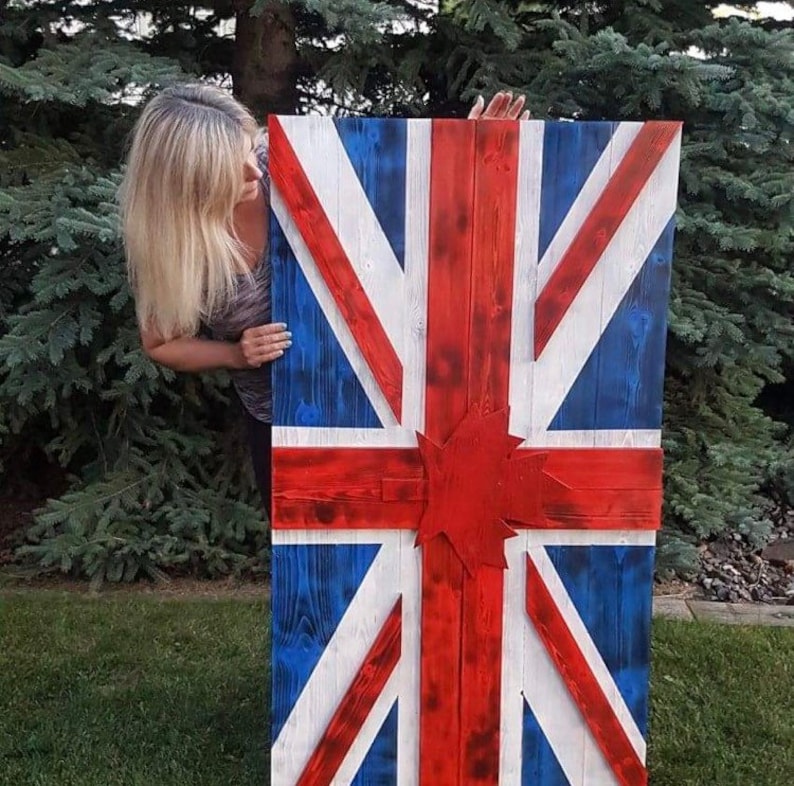Wooden British Flagwood Flagoutdoor Rusticporchdecorwood - Etsy