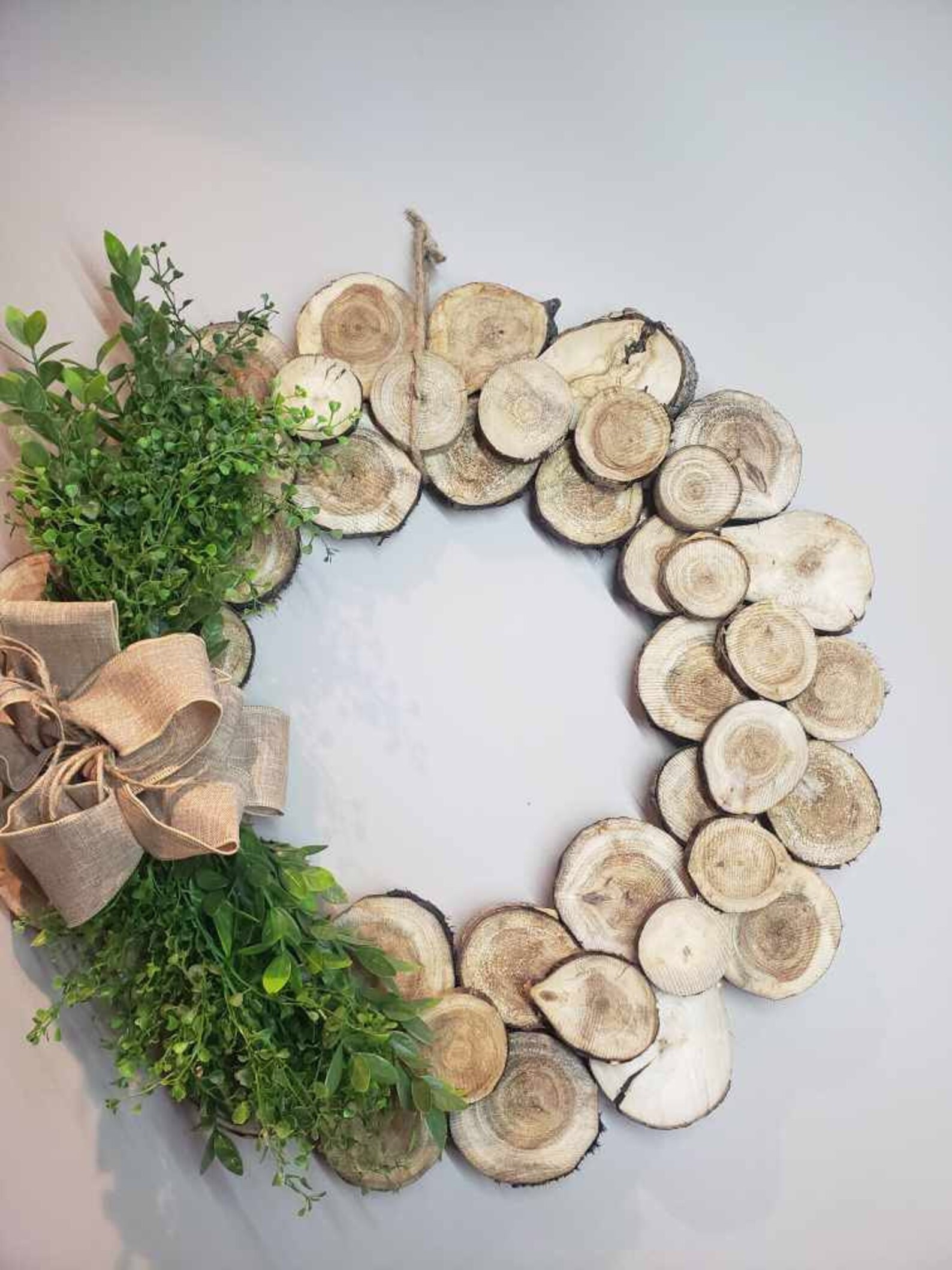 Large Rustic Wooden Wreathwood Sliceseasonalnaturalfront | Etsy