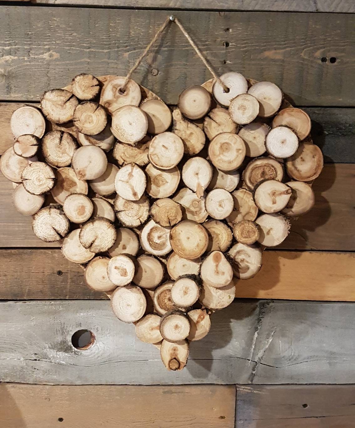 Rustic Wooden Heart Wreathfarmhousewood Wreathspringwood | Etsy