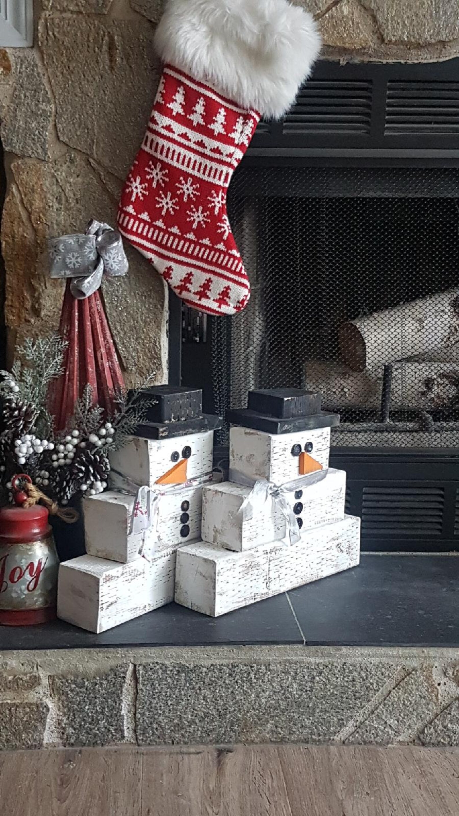 Rustic Wooden Snowman Decor Farmhouse Cottage Holiday - Etsy