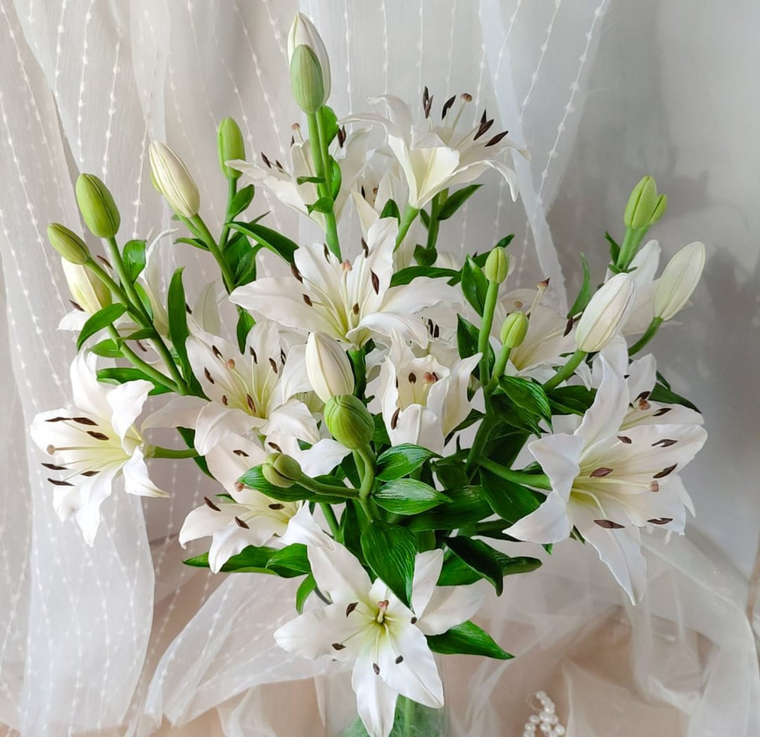 Lily. Clay Lilies for Vase. Cold Porcelain Flowers for the Interior ...