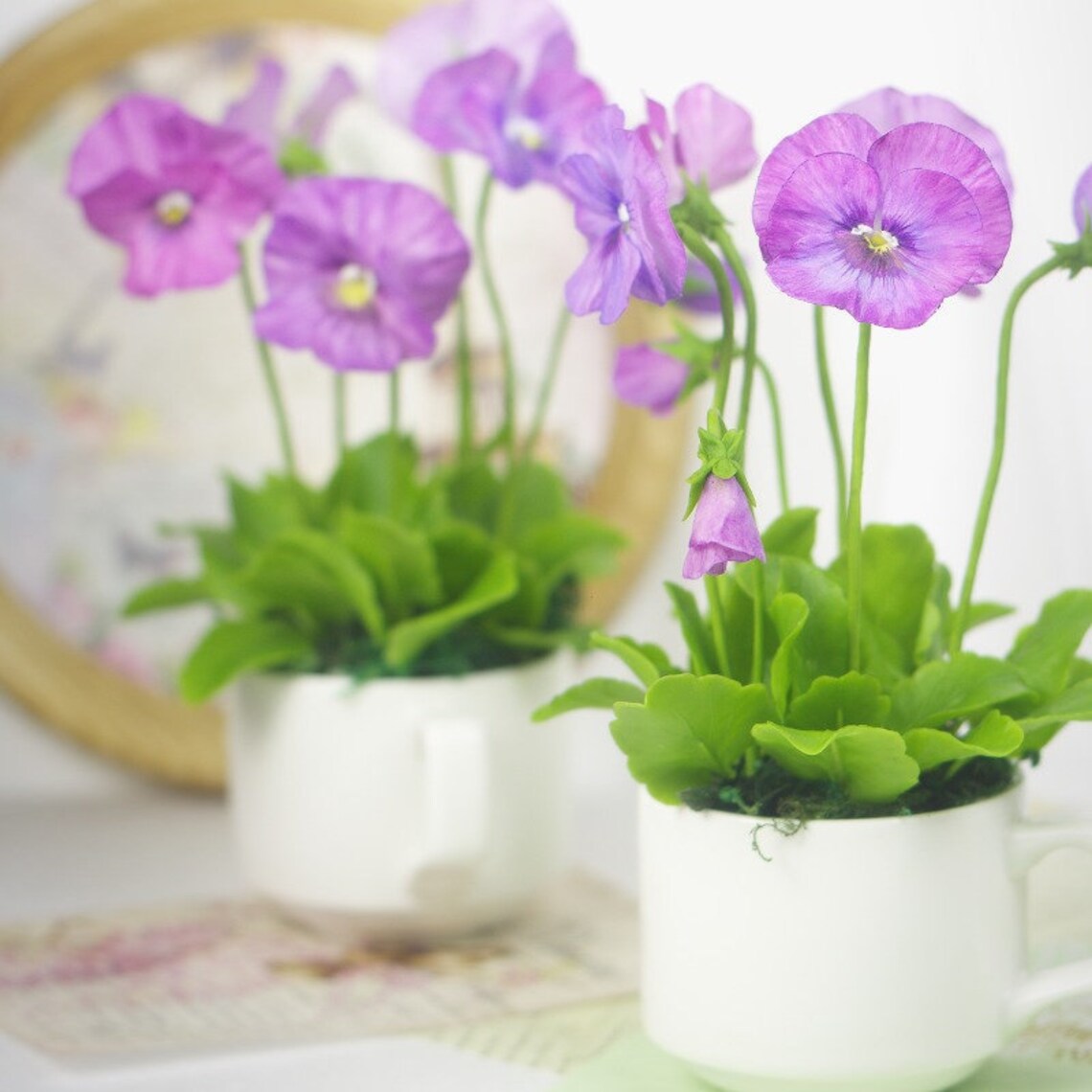 Pansy Flowers. Pansies in a Pot. Viola. Composition of | Etsy
