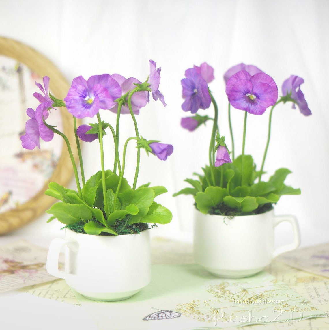 Pansy Flowers. Pansies in a Pot. Viola. Composition of | Etsy