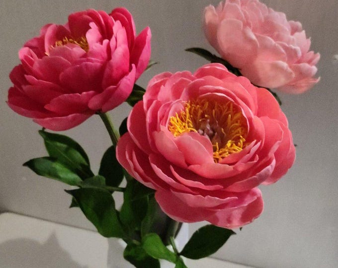 Peony. Peony Bouquet. Real Touch Peonies for Home Decor and Interior ...